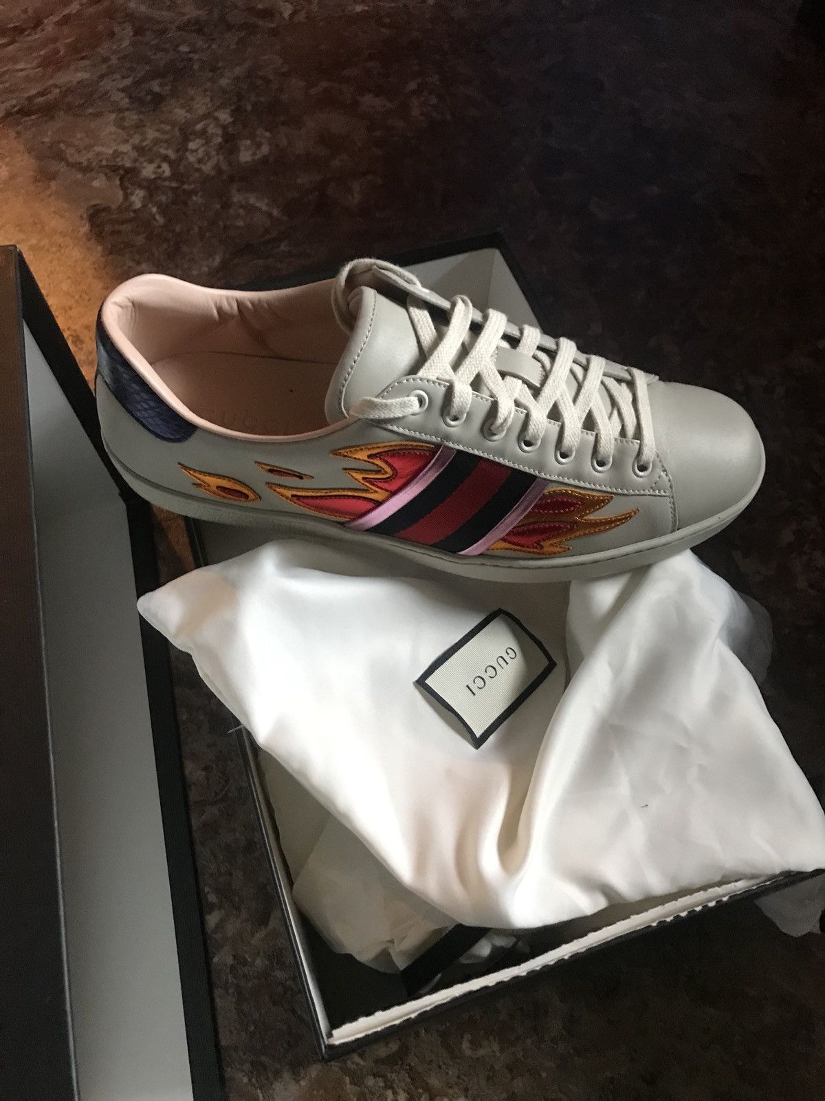 Gucci Ace Flame Sneaker | Grailed