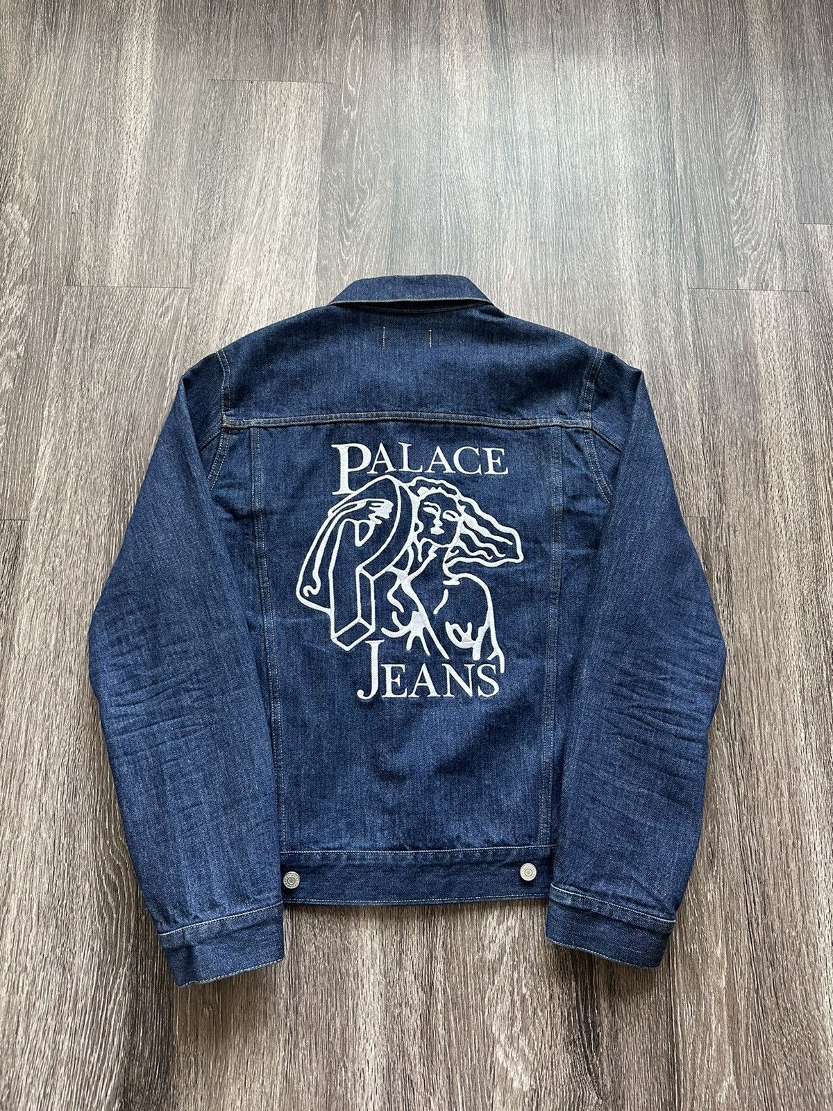 Palace Palace Jeans Big Logo Embroidered Denim Jacket Size L | Grailed