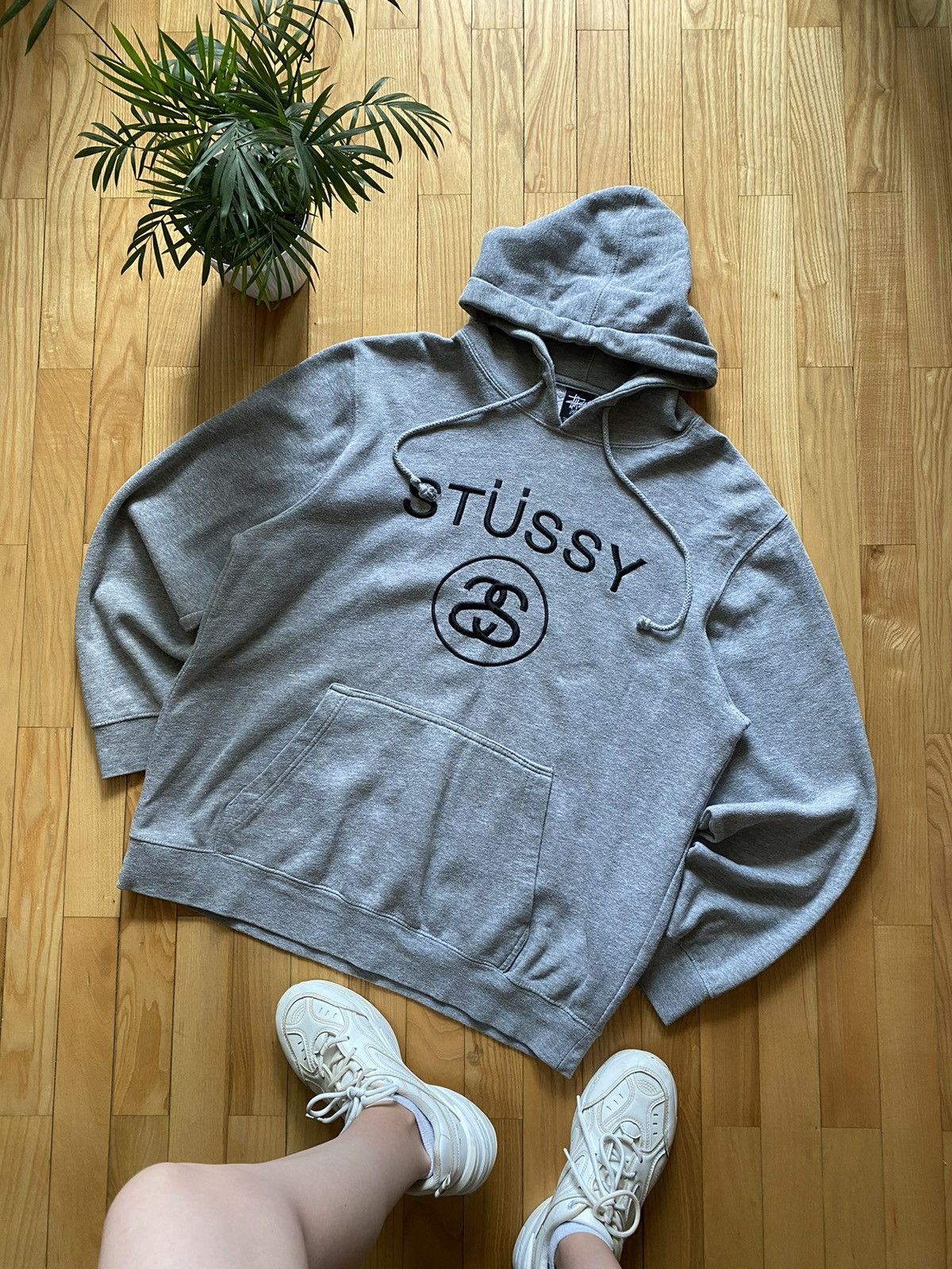 Streetwear × Stussy × Vintage RARE! Vintage hoodie Stussy Big logo embroidered Over size | Grailed