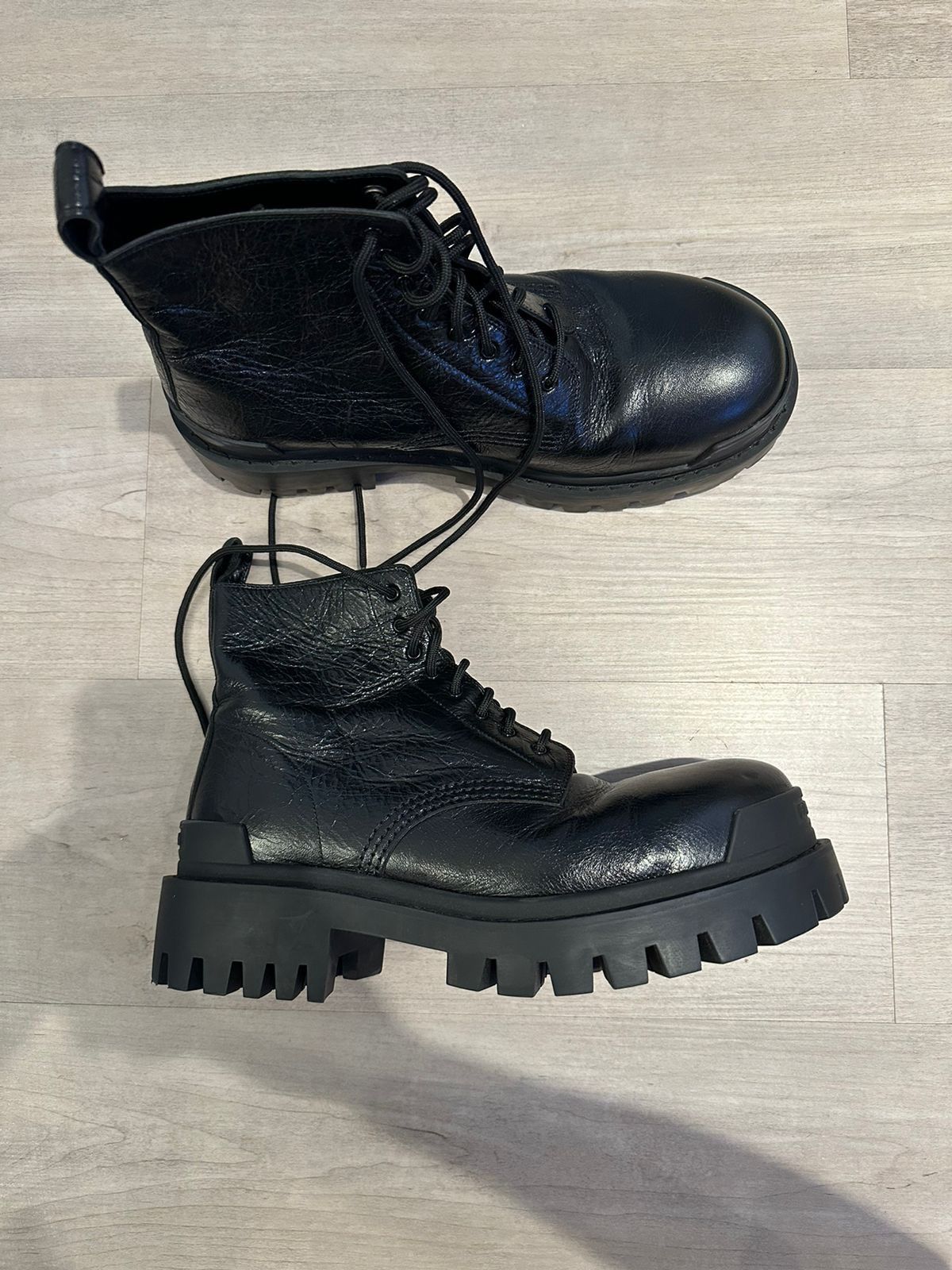 Balenciaga Wrinkled Leather Strike Boots | Grailed
