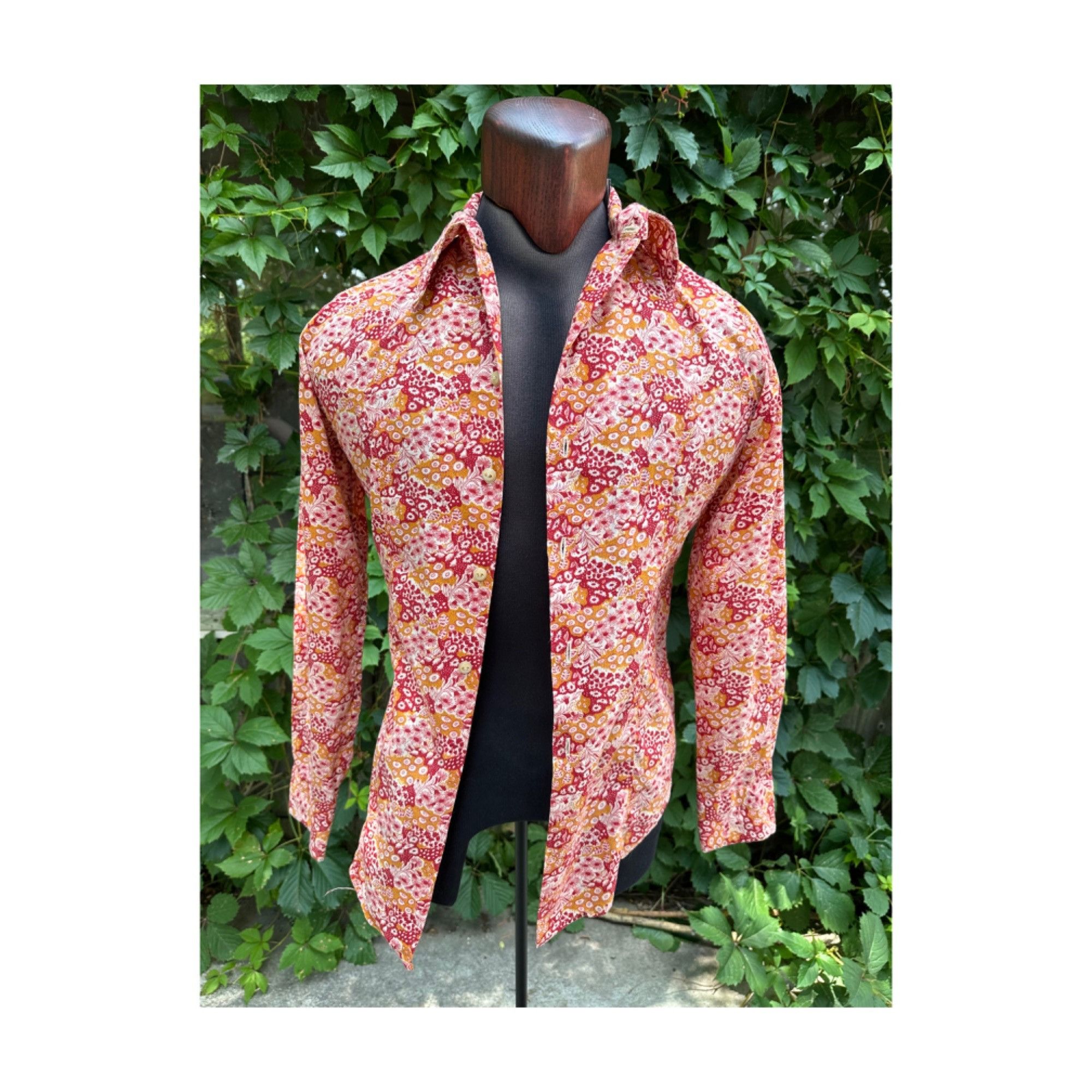 Vintage Vintage | 70s Dagger Collar Shirt Button-Up Groovy Floral Or ...