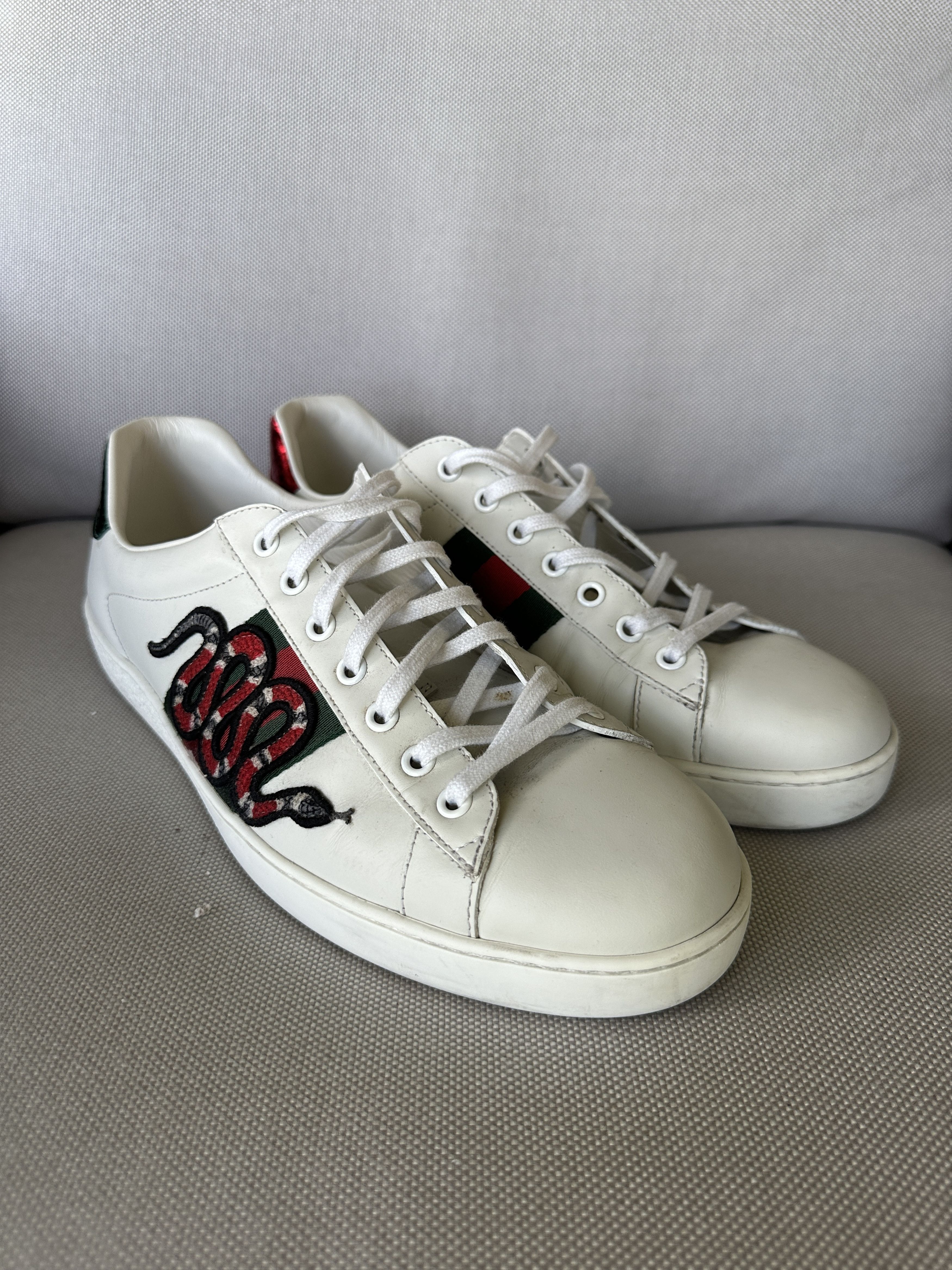 Gucci Gucci Ace Men's Snake Sneakers in White | Grailed