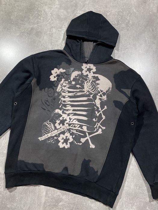 Japanese Brand Vintage Y2K Skull and Bones Hoodie Ho Fear gothic style ...