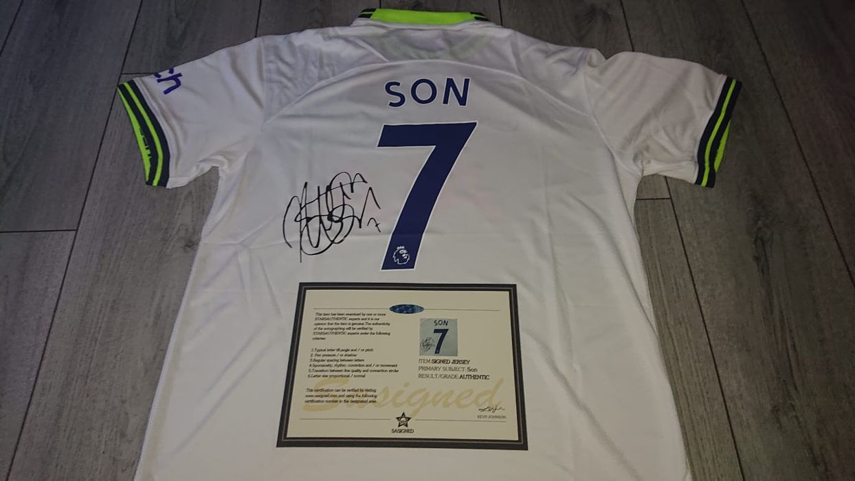 Vintage Son Heung-min SIGNED Tottenham Spurs Signature Jersey + COA ...