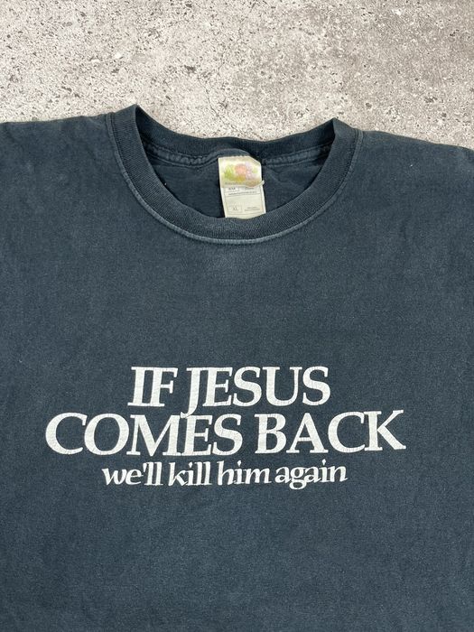 Vintage Vintage 90s Gothic Avante Garde Jesus Black T Shirt | Grailed