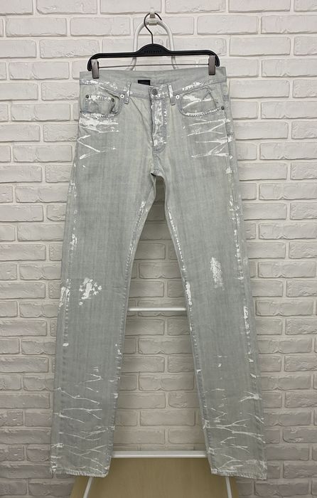Dior Dior Homme Hedi Slimane Denim Pants Jeans Painted Size 30 | Grailed