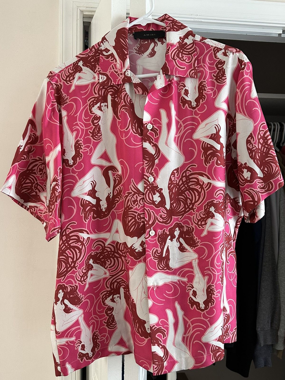 Amiri Amiri Short Sleeve Female Figure Silk Button Up Shirt | Grailed