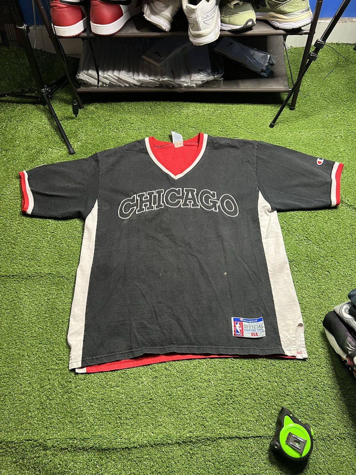Vintage vintage chicago bulls champion nba spell out shirt | Grailed
