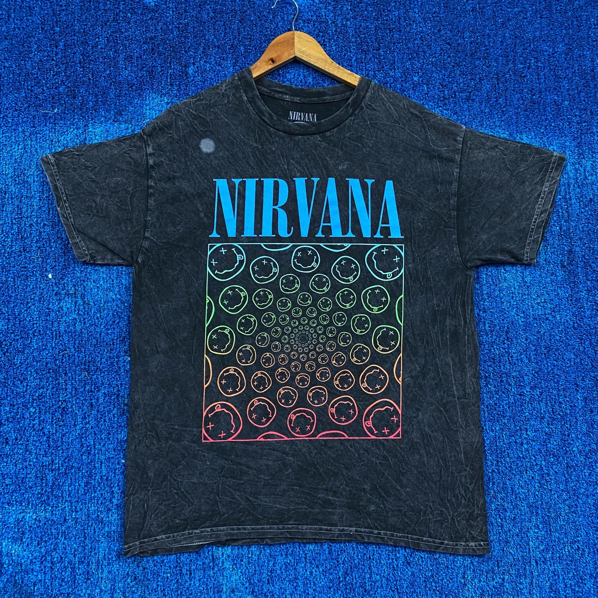 Nirvana Nirvana Nevermind Smiley Color Spiral Rock Tee L | Grailed