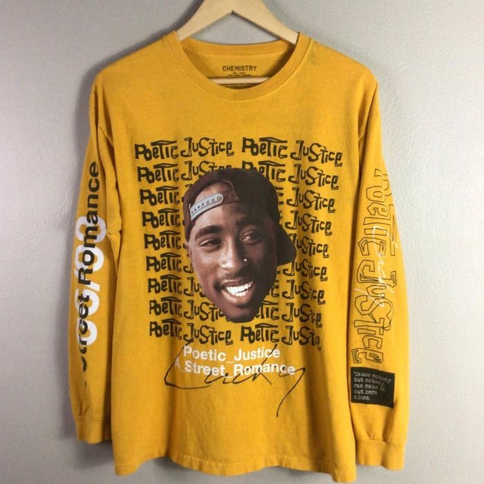 Chemistry Poetic Peace 2pac Tupac Shakur Long Sleeves Shirt Yellow L ...
