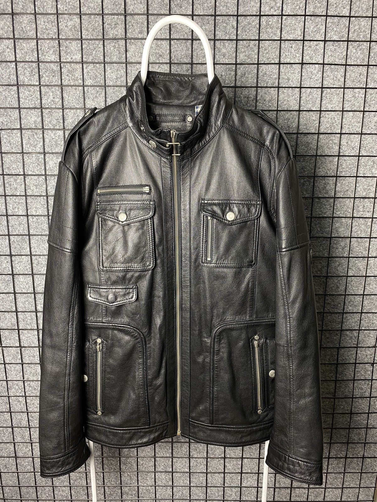 Genuine Leather × Leather Jacket × Vintage Engbers Goat Nappa Leather Biker Jacket Size 52 | Grailed