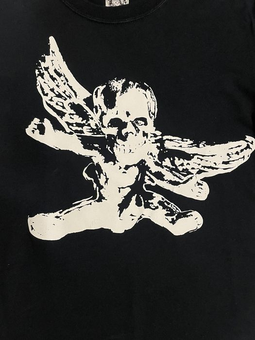 Chrome Hearts RARE Chrome Hearts Joe Foti Skeleton Wings Logo Black Tee ...