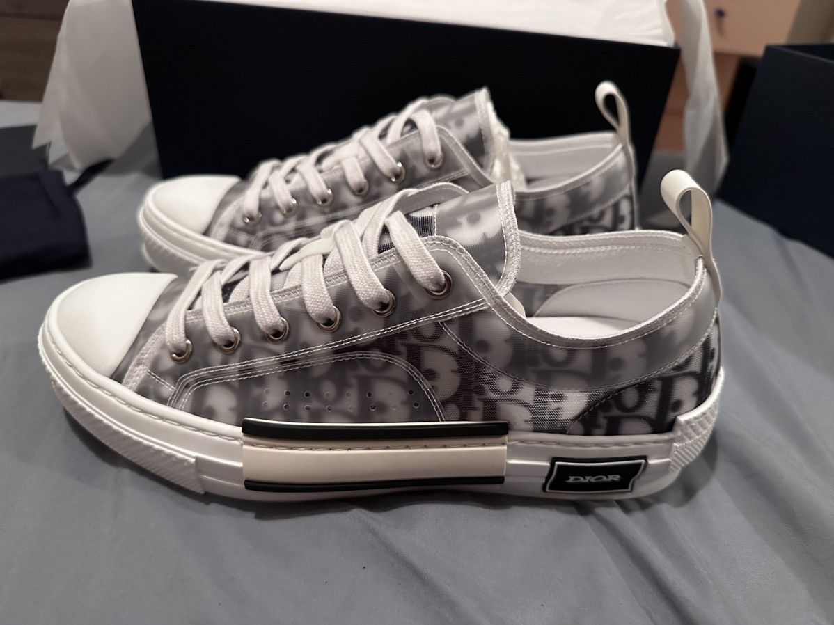 Dior Dior B23 LOW TOP SNEAKER White/Black Dior Oblique Canvas | Grailed