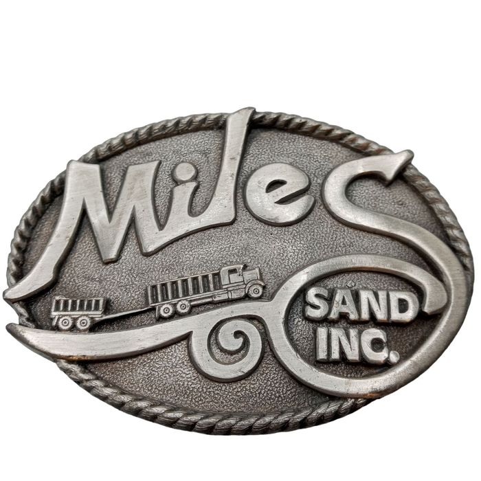 Vintage Miles Sand Truck Belt Buckle Gravel Vintage Trucker Hauler ...