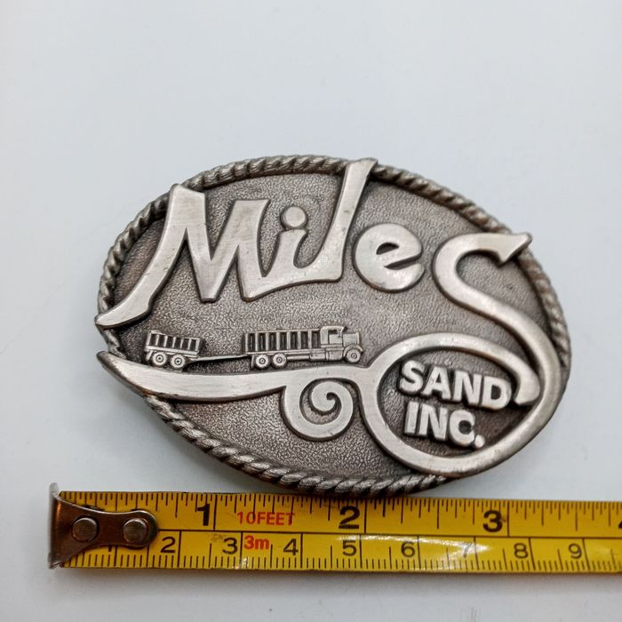 Vintage Miles Sand Truck Belt Buckle Gravel Vintage Trucker Hauler ...