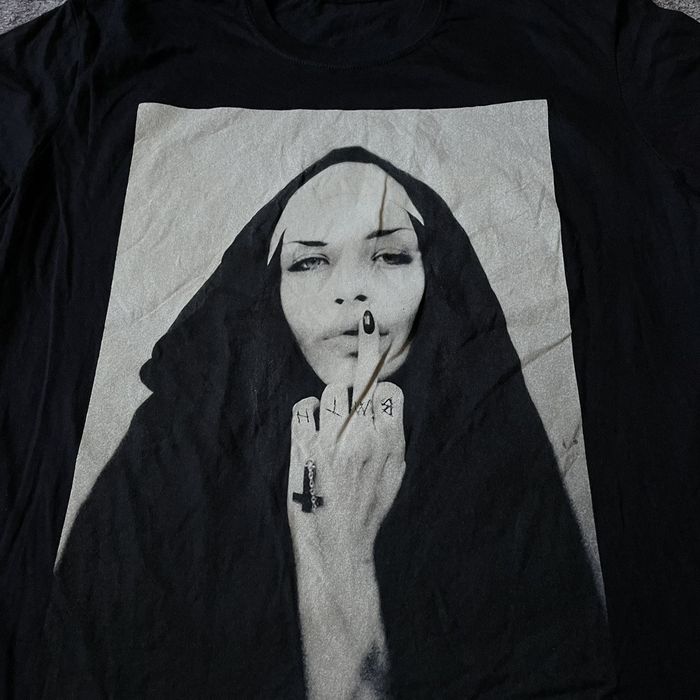 Vintage Vintage Y2K “ FUCK MIDDLE FINGER ABSTRACT SEXY NUNS “ TEE | Grailed