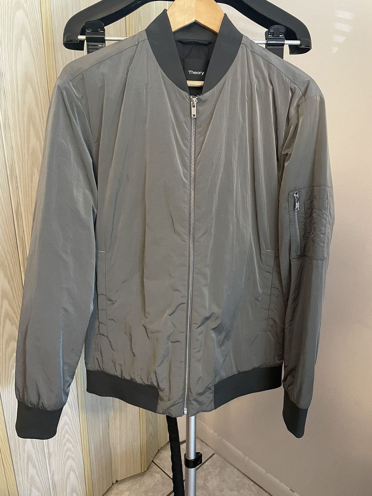 Theory Theory Grey Bomber Jacket | Grailed