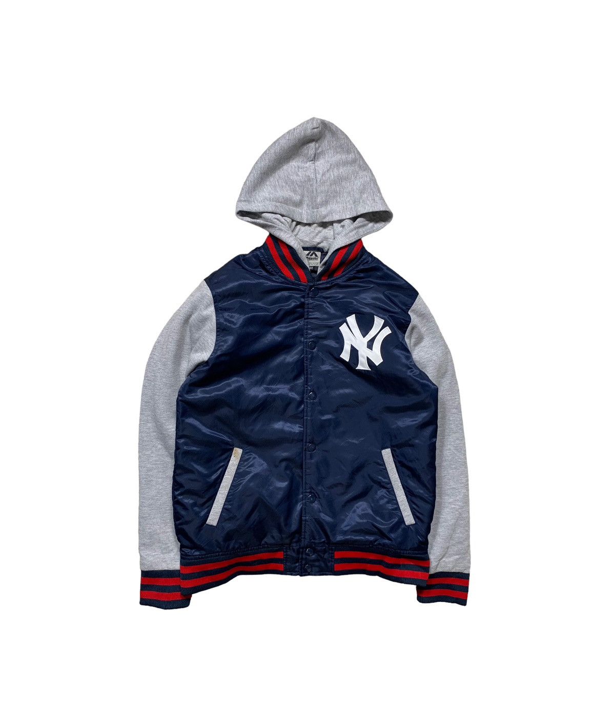 Vintage Rare New York Yankees Varsity Jacket Hooded | Grailed