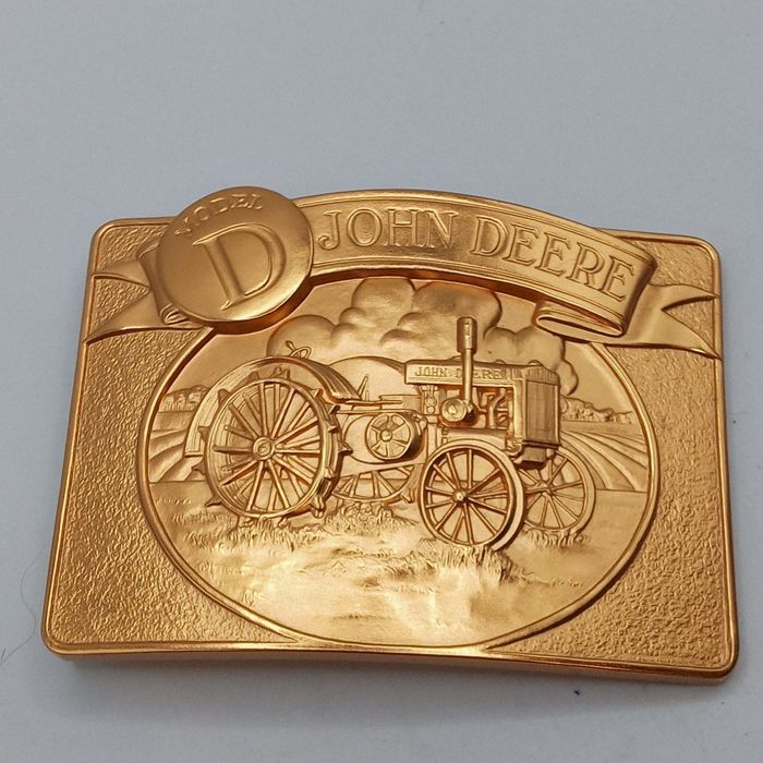 John Deere John Deere Belt Buckle Antique Model D Tractor Western Wear ...