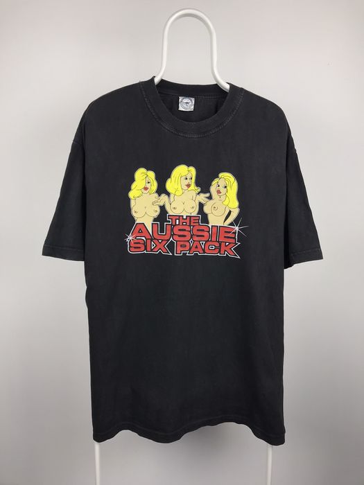 Vintage Vintage Faded The Aussie Six Pack Pornstar Naked Tits Tee | Grailed