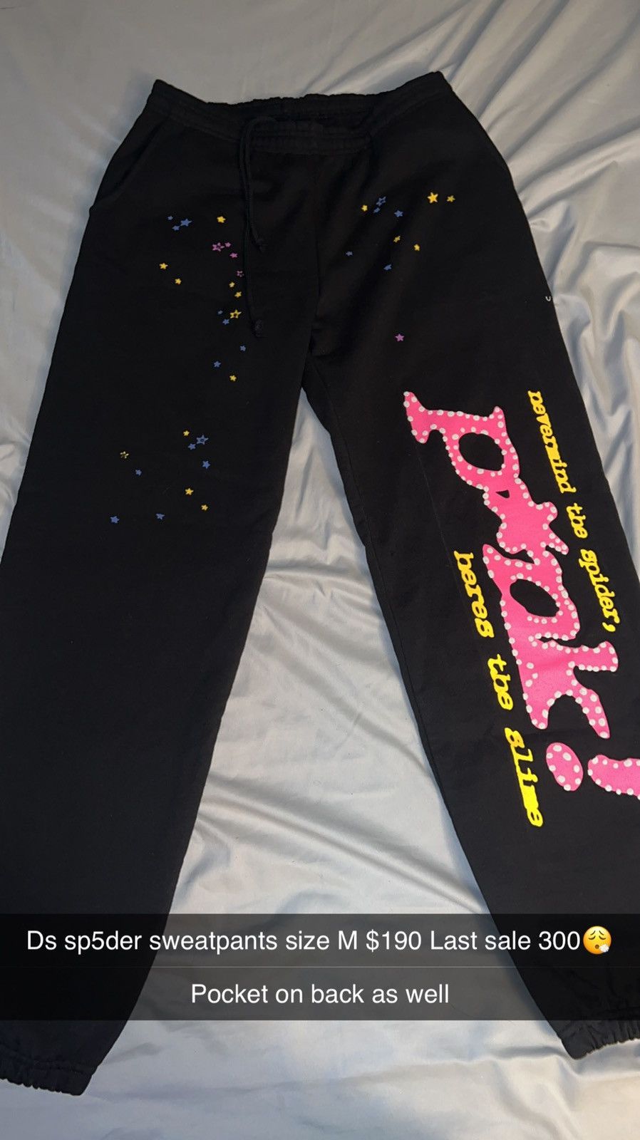 Spider Worldwide Sp5der black Pink sweatpants size M | Grailed