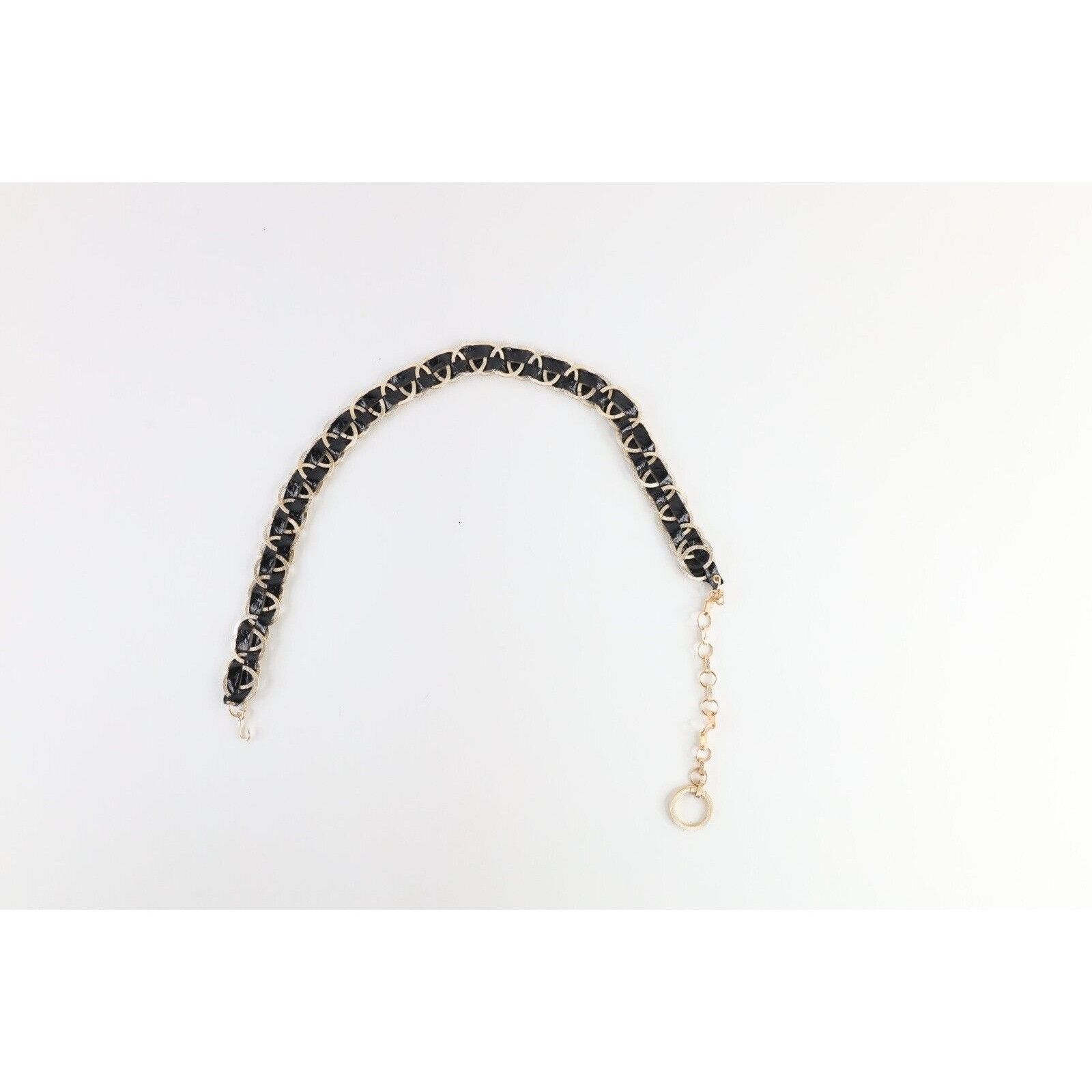 Vintage Vintage 80s Mid Mod Chain Link Circular Patent Leather Belt ...