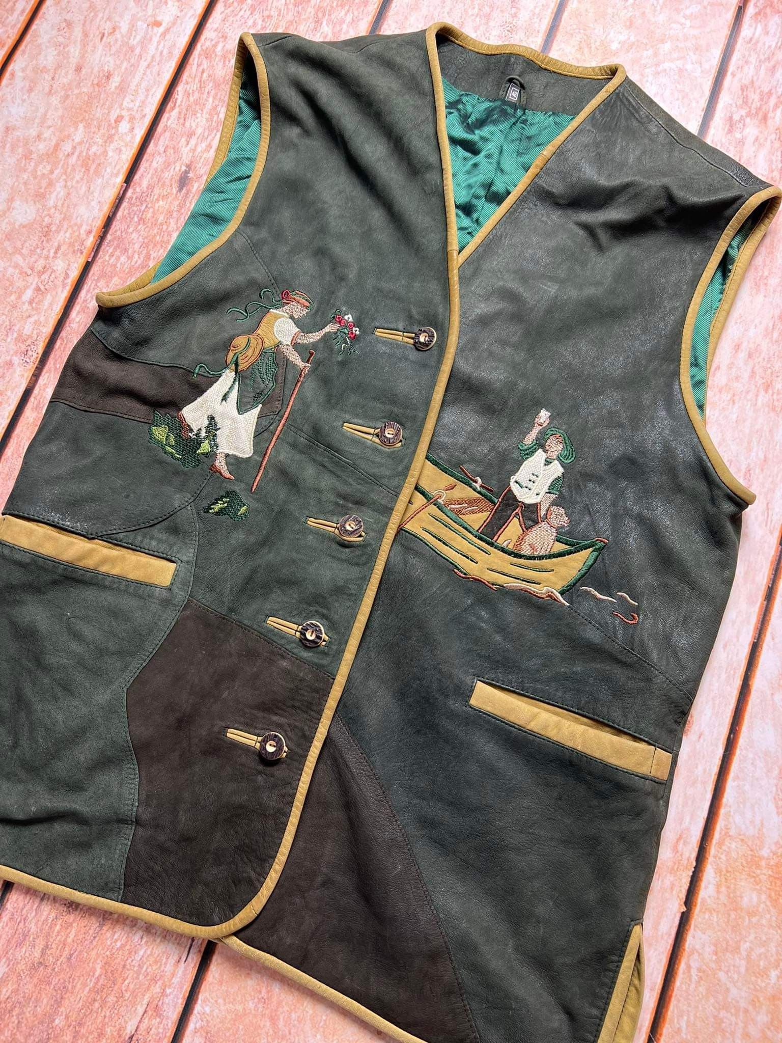 Vintage Rare vest embroidered with interesting patterns from the 90s ...