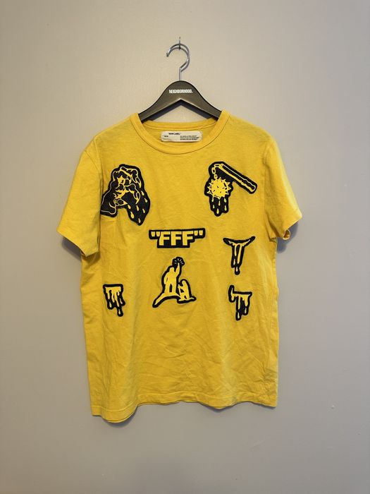 Off-White Off White Yellow FFF Horrors Patch Tee | Grailed
