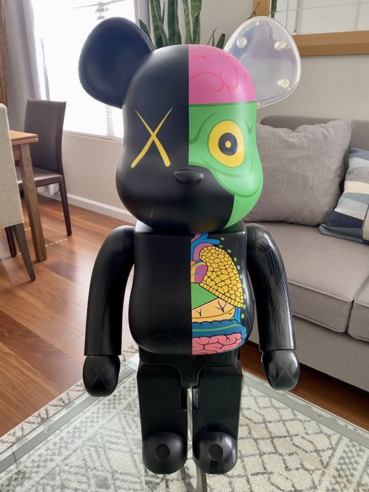 Original Fake KAWS Bearbrick 1000% OriginalFake Dissected Black ...