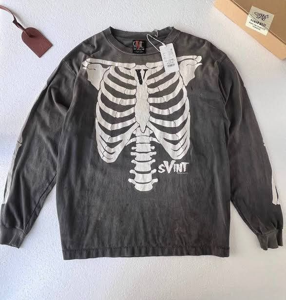 Saint Michael Saint Michael vlone skeleton long sleeve shirt | Grailed