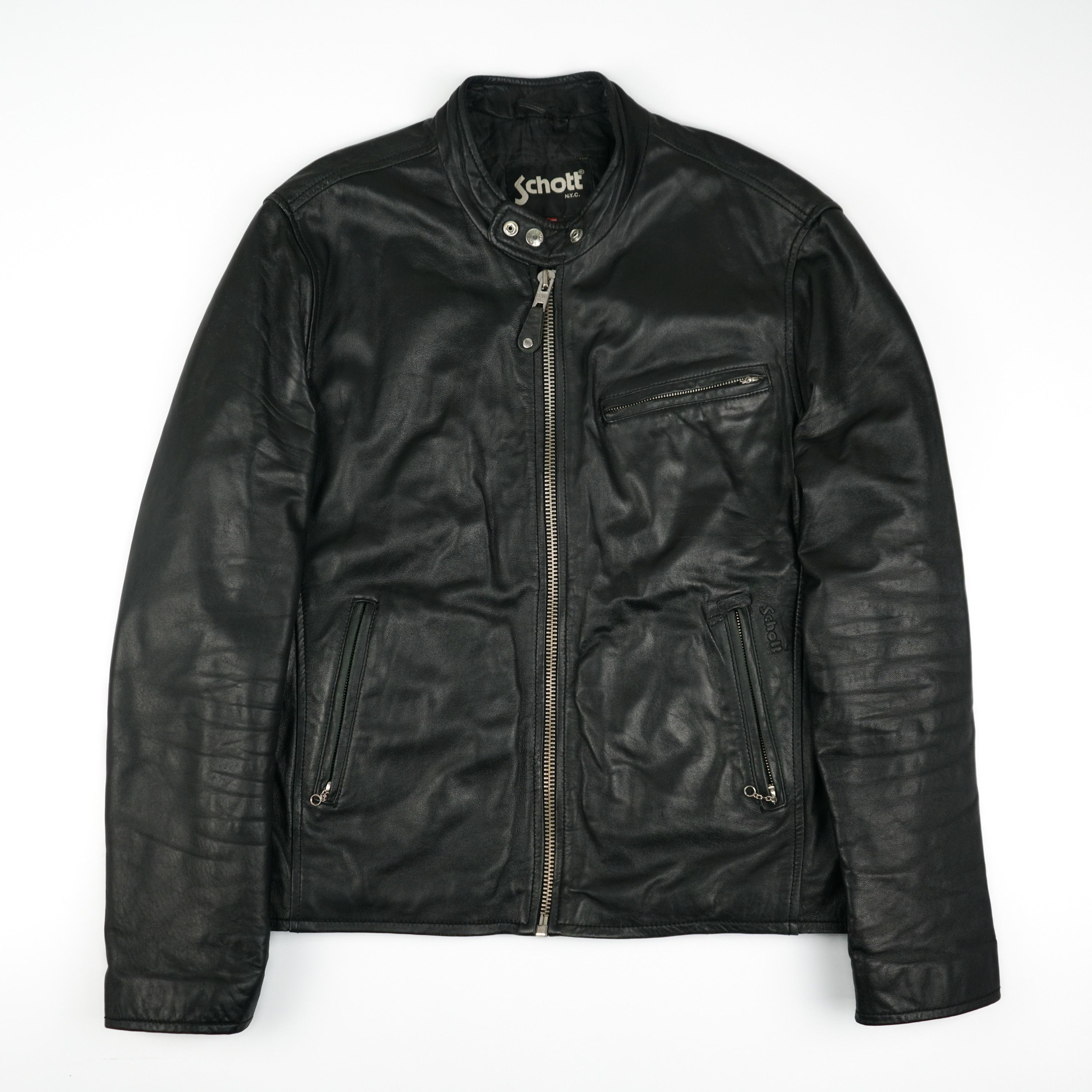 Japanese Brand × Schott × Vintage 90s Schott Caferacer Cowhide Leather ...