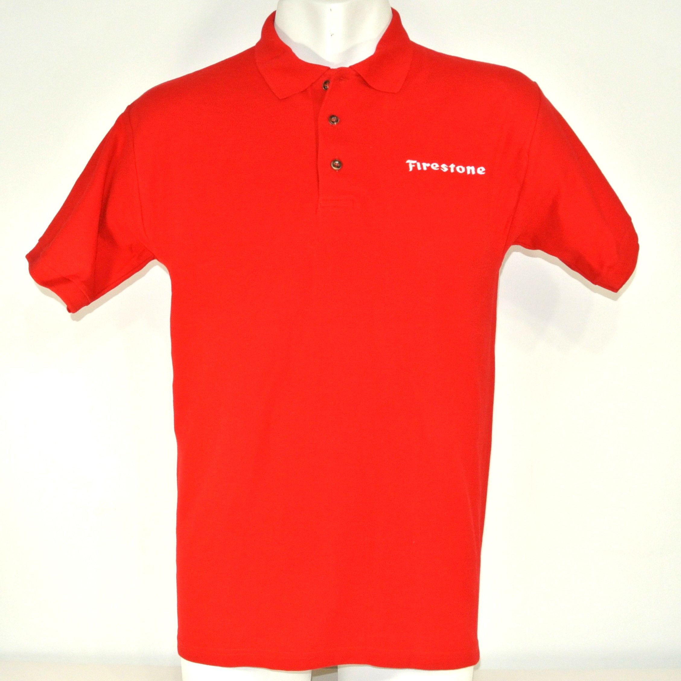 Mando FIRESTONE Tire Auto Employee Uniform Red Polo Shirt | Grailed