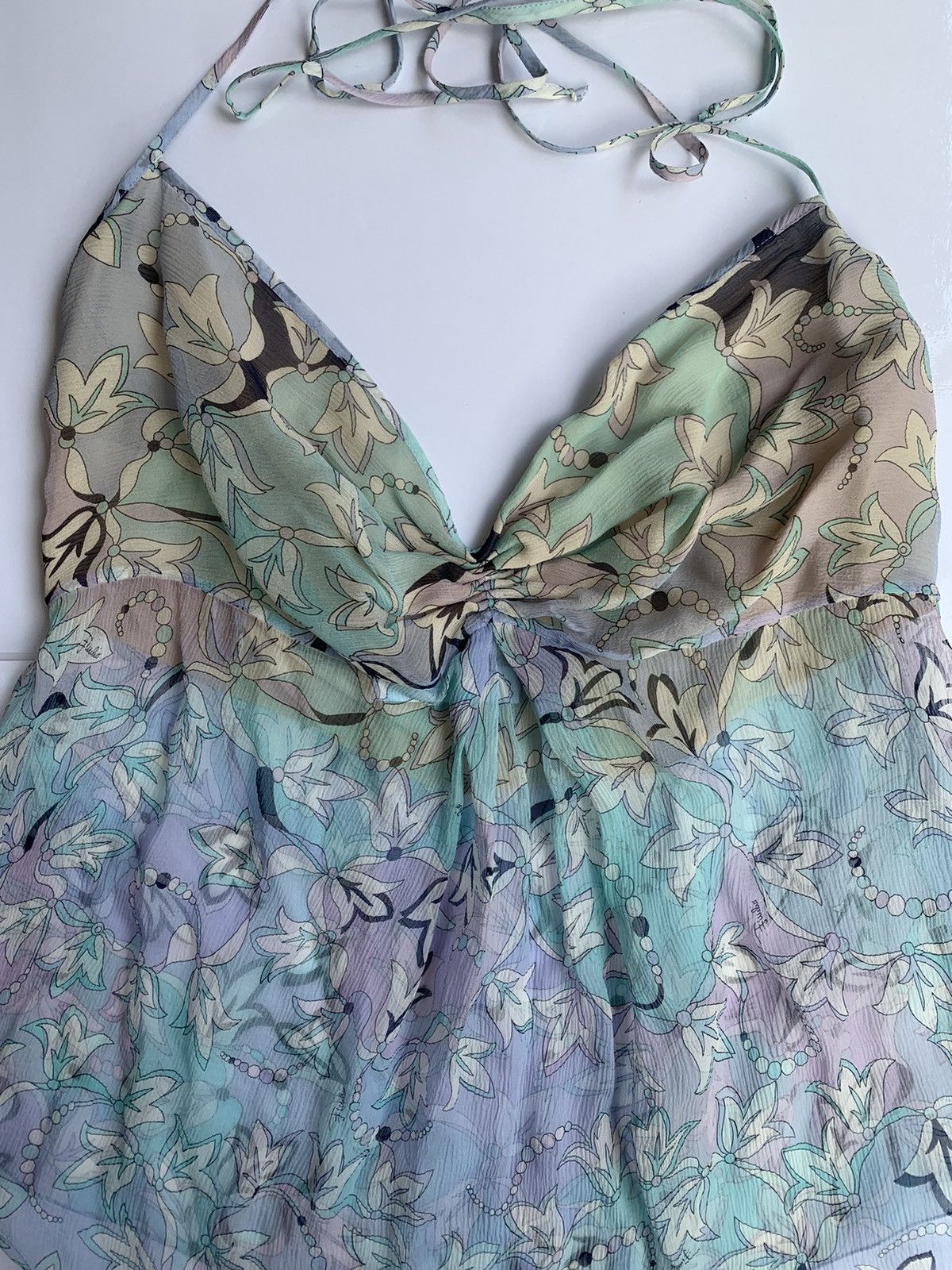 Emilio Pucci Pucci Barbie Miami Resort Print Silk Halter Top (new ...