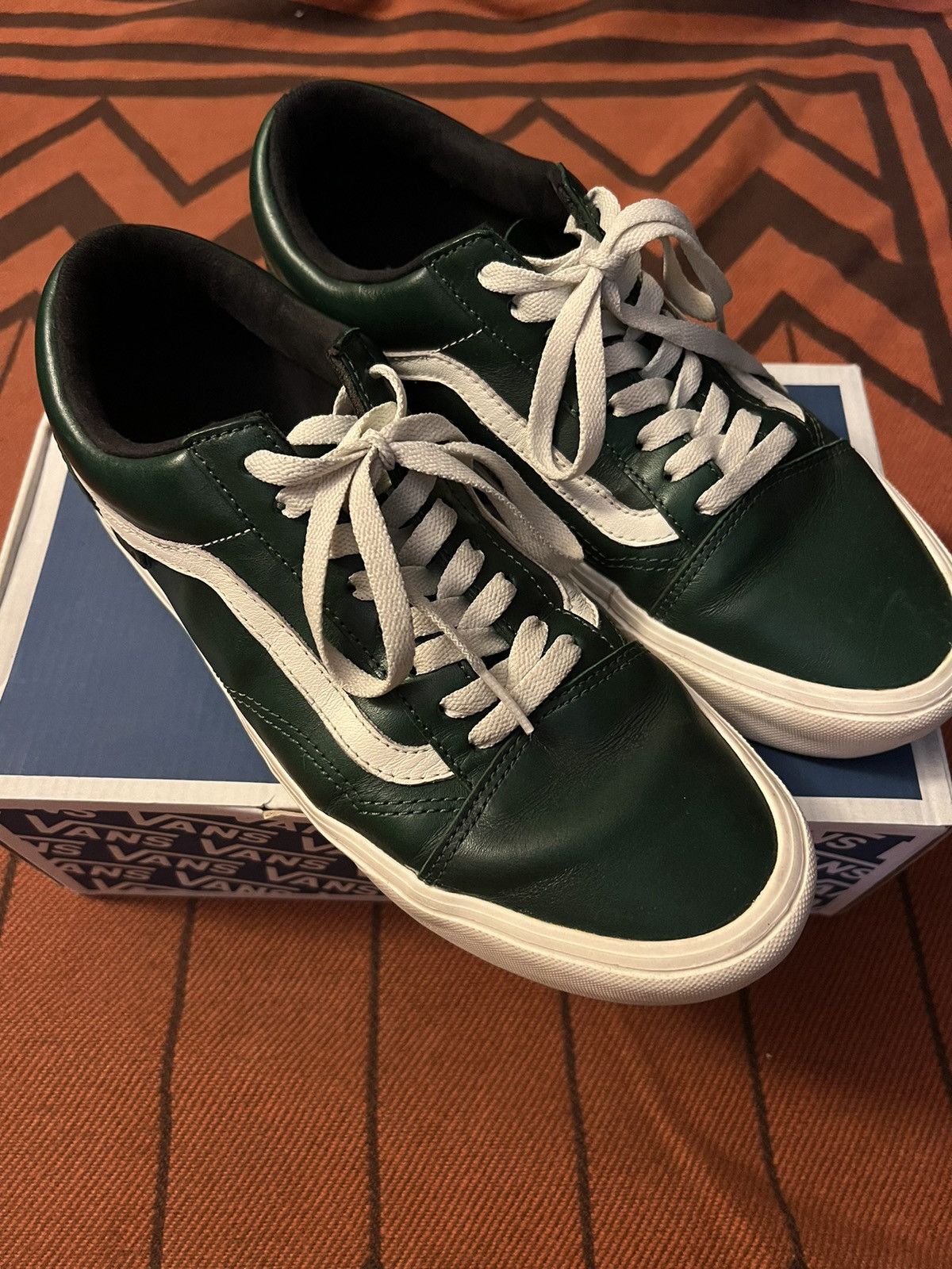 Horween Leather × Vans Green Horween Leather Old Skool Lite LX | Grailed