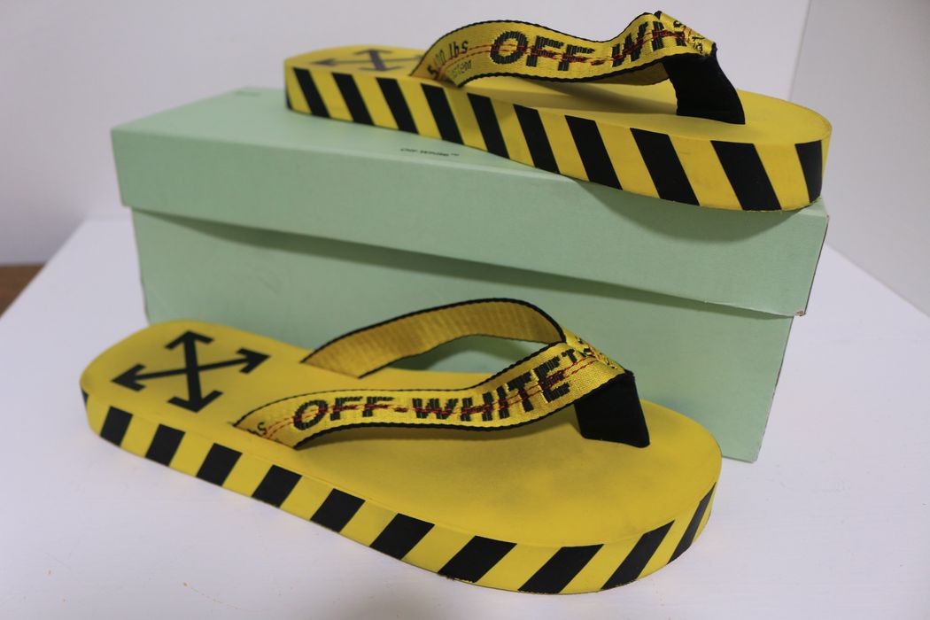 Off-White Off-White Virgil Abloh Caution Tape Logo Slides US 11/EU 45 ...