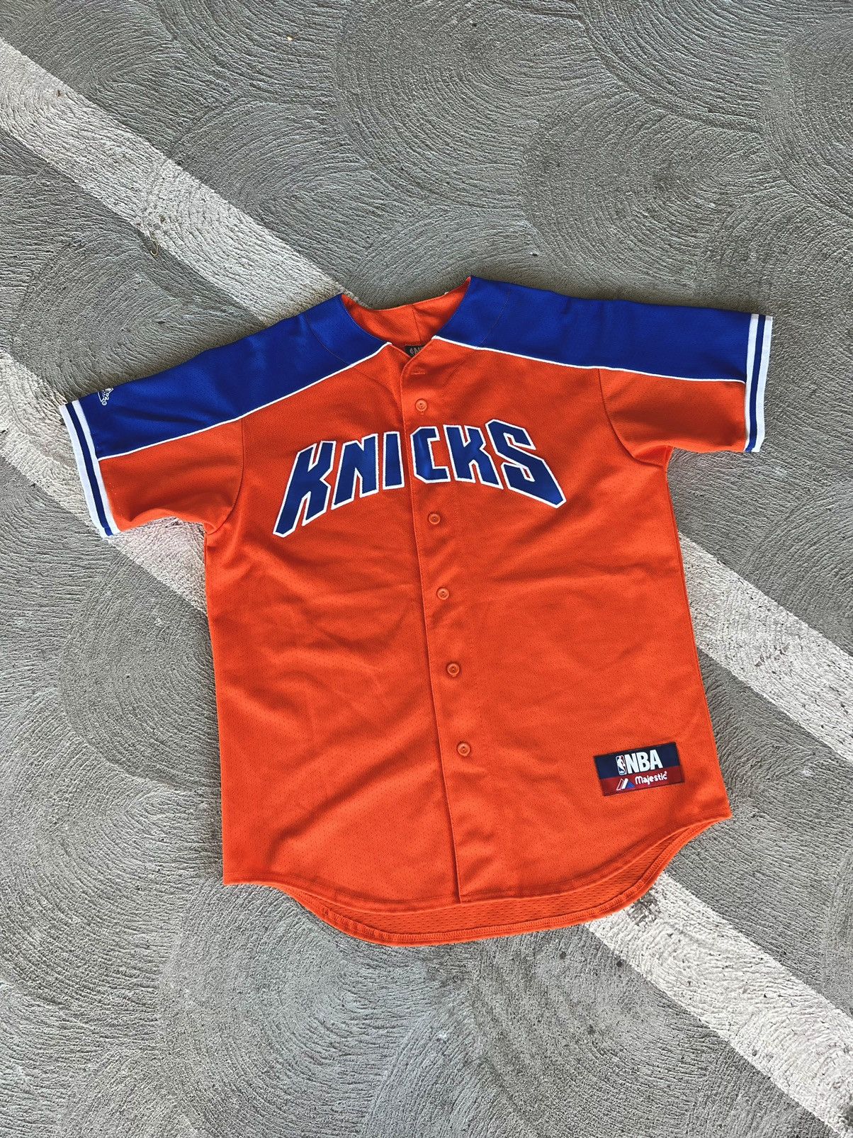 Majestic × NBA × Vintage Vintage 90’s New York Knicks Baseball Jersey ...