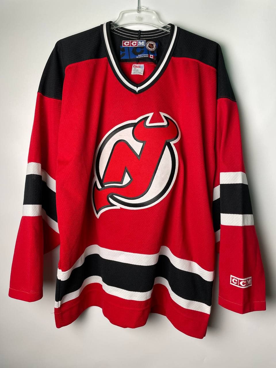 Ccm Vintage CCM New Jersey Devils Hockey Jersey Large Red NHL | Grailed
