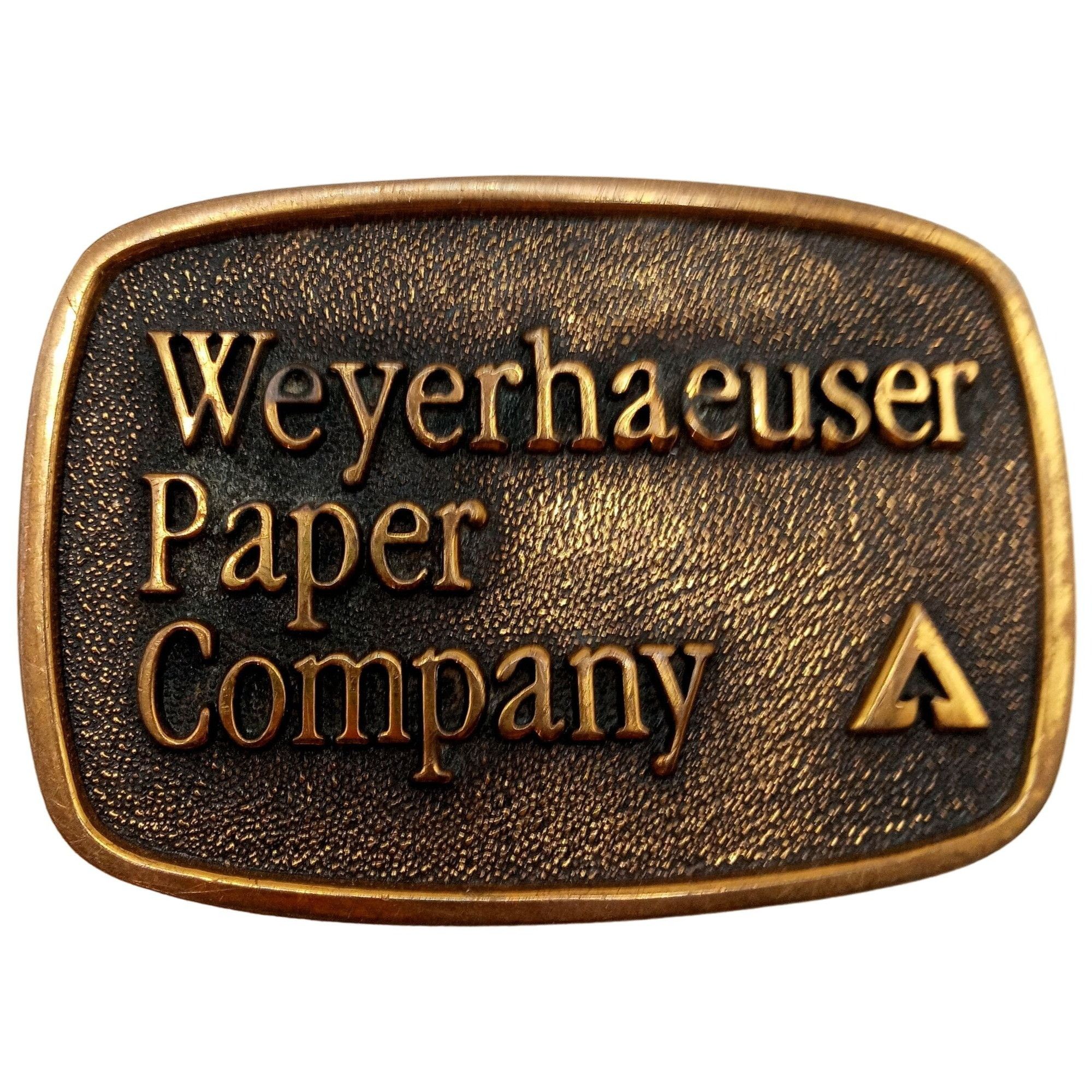 Vintage Weyerhaeuser Paper Company Belt Buckle Timber Vintage Promo ...