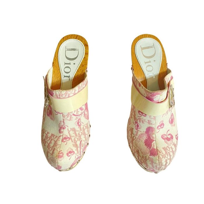 Dior Christian Dior Cherry Blossom Monogram Platform Clogs | Grailed