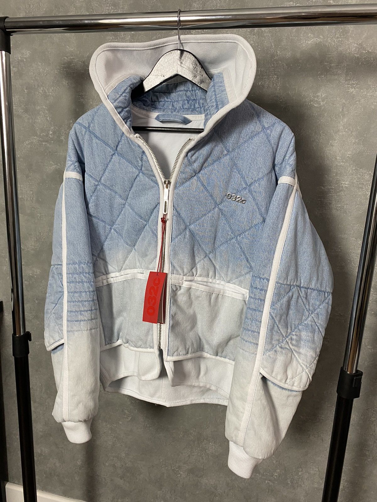 Avant Garde 032C Washed Effect Quilted Denim Bomber Jacket | Grailed