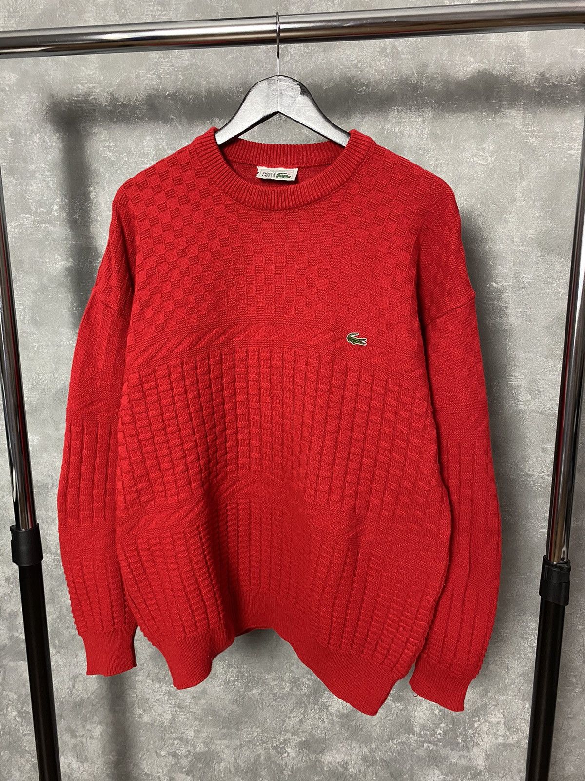 Lacoste × Streetwear × Vintage Vintage Lacoste Chemise Red Ribbed Made ...
