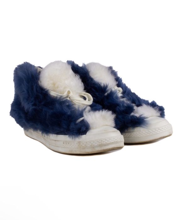 Converse AMBUSH x CONVERSE NAVY/WHITE FAUX FUR HIGH TOP SNEAKERS | Grailed