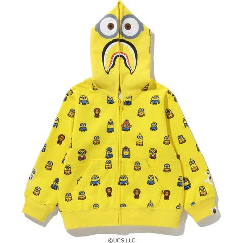 Bape Kids Bape x Minions Shark Zip Hoodie Yellow (Kids 140) | Grailed