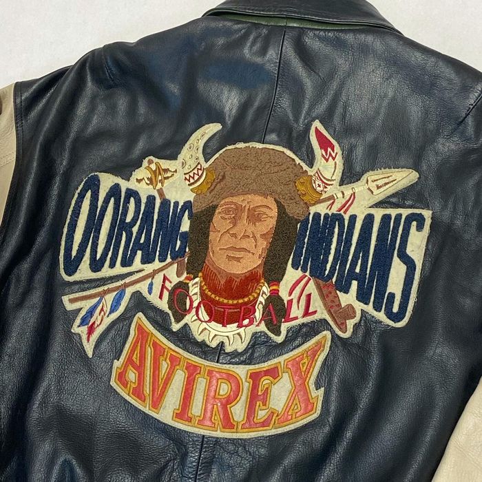 Vintage Vintage 1995 Avirex Oorang Indians Football Leather Jacket ...