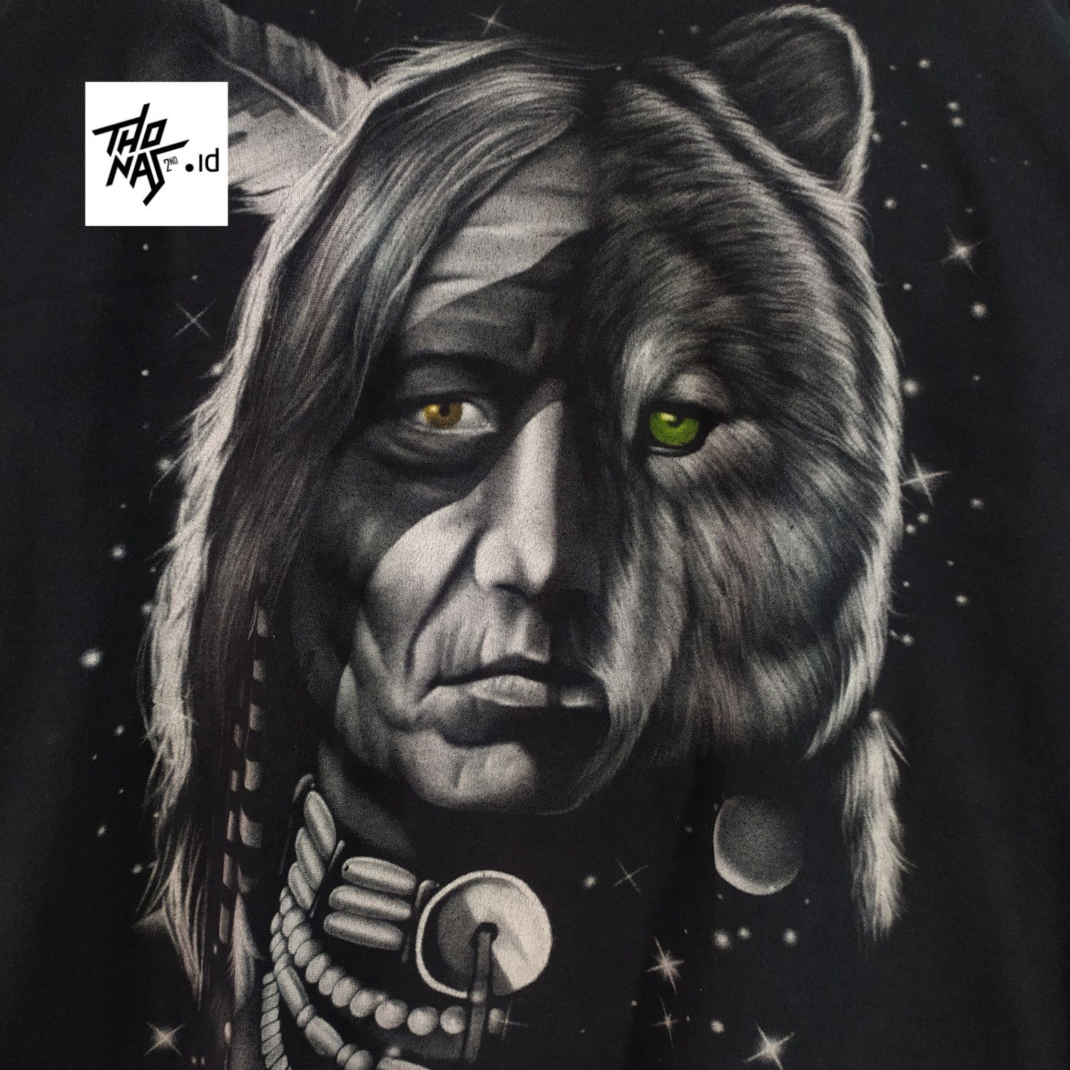 Art × Streetwear × Vintage Vintage Bootleg Half Wolf Native AMerican ...