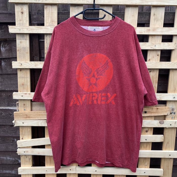 Avirex Vintage Avirex burgundy spellout T-shirt XL | Grailed