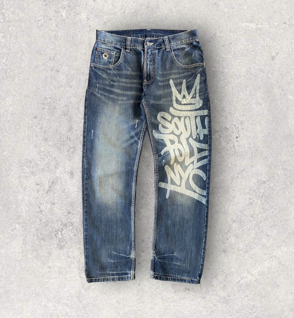 Jnco × Southpole × Streetwear Crazy Y2K SOUTHPOLE Embroidered Graffiti ...