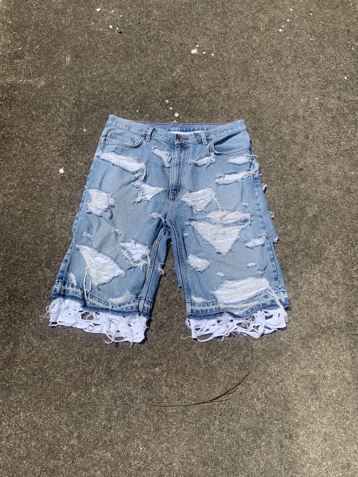 1 Of 1 × Custom × Streetwear Custom baggy distressed jorts | Grailed