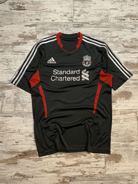 Adidas ADIDAS SOCCER JERSEY LIVERPOOL STANDARD CHARTERED BIG LOGO | Grailed