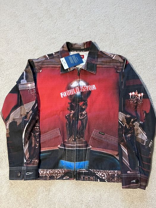Supreme M Supreme Scarface The World Is Yours Denim Jacket | Grailed